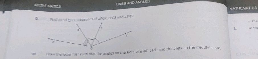 Find the degree measures of ∠PQR, ∠PQS and
