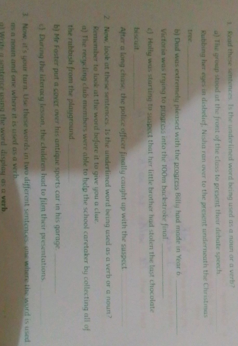 1. Read these sentences. Is the underlined | StudyX