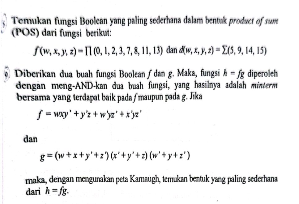 Temukan fungsi Boolean yang paling sederhana