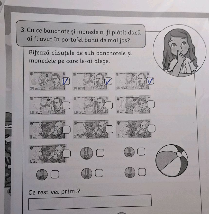 3. Cu ce bancnote și monede ai fi plătit | StudyX