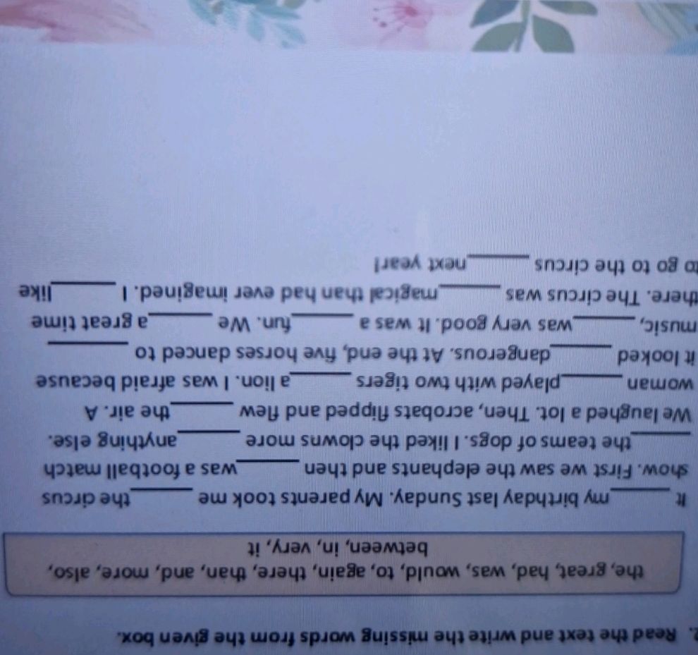 2. Read the text and write the missing words | StudyX