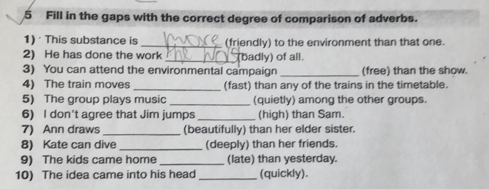 5 Fill in the gaps with the correct degree | StudyX