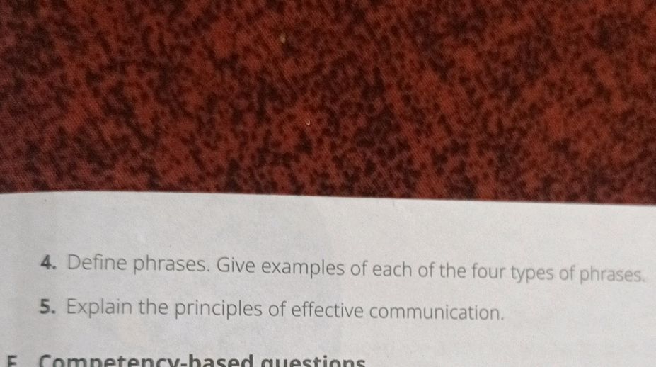 4. Define phrases. Give examples of each of | StudyX