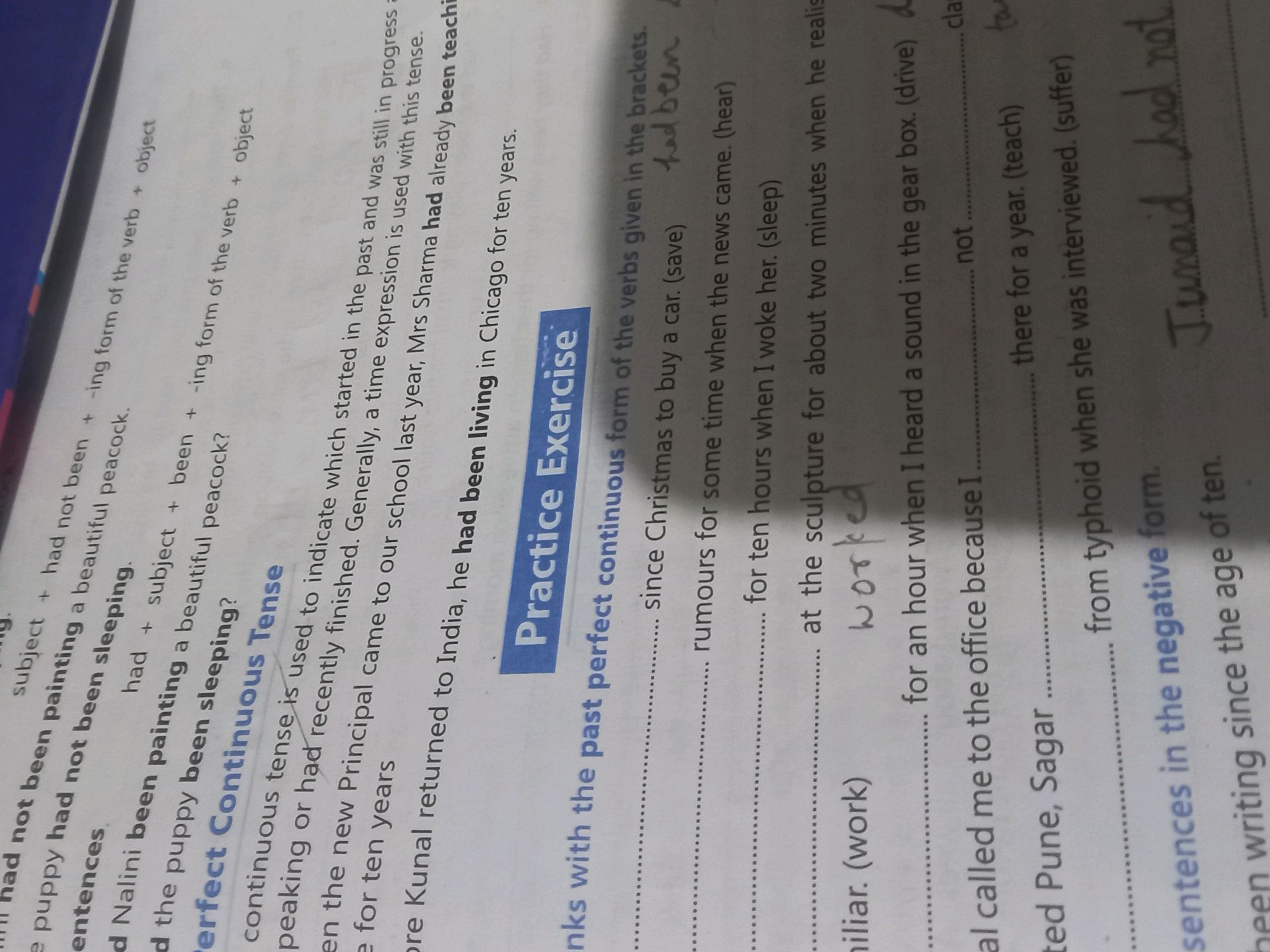 Practice Exercise Fill in the blanks with | StudyX