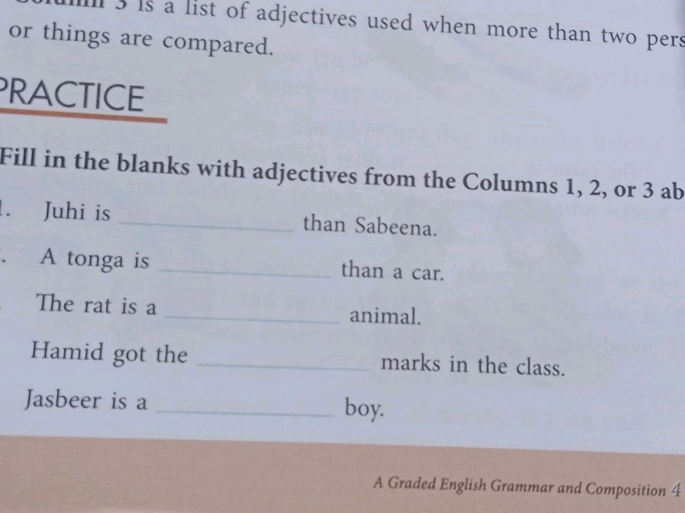Fill in the blanks with adjectives from the | StudyX
