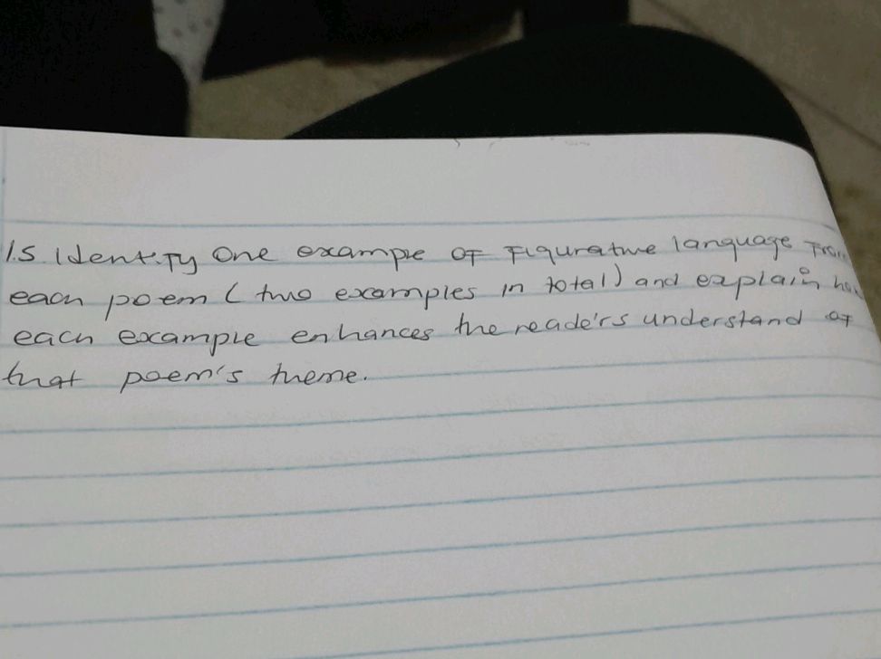 1. Identify one example of figurative | StudyX