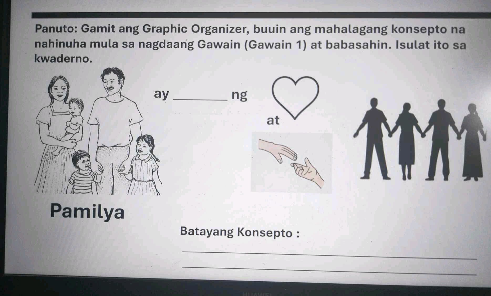 Panuto: Gamit ang Graphic Organizer, buuin | StudyX