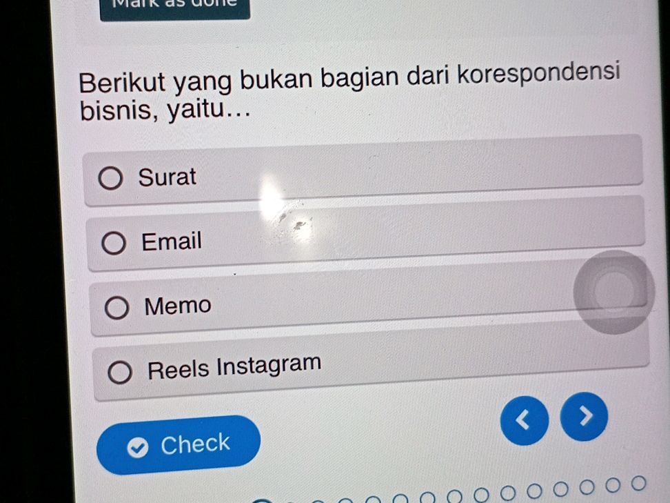 Berikut yang bukan bagian dari korespondensi | StudyX