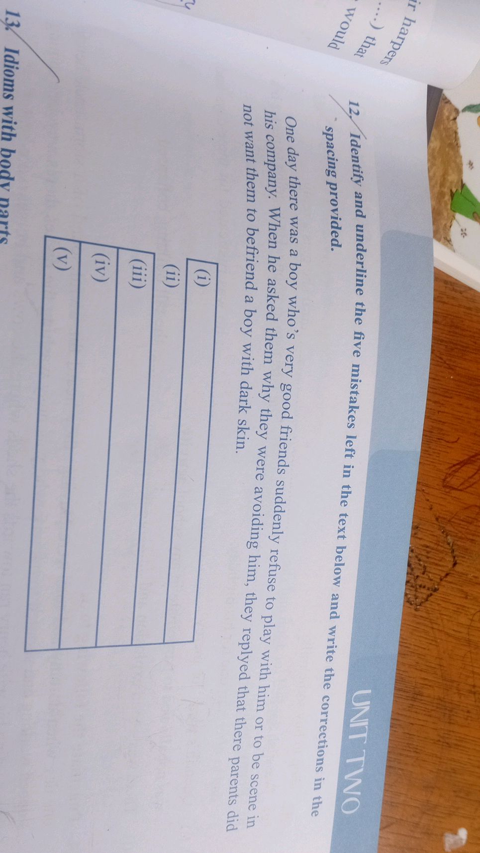 12. Identify and underline the five mistakes | StudyX