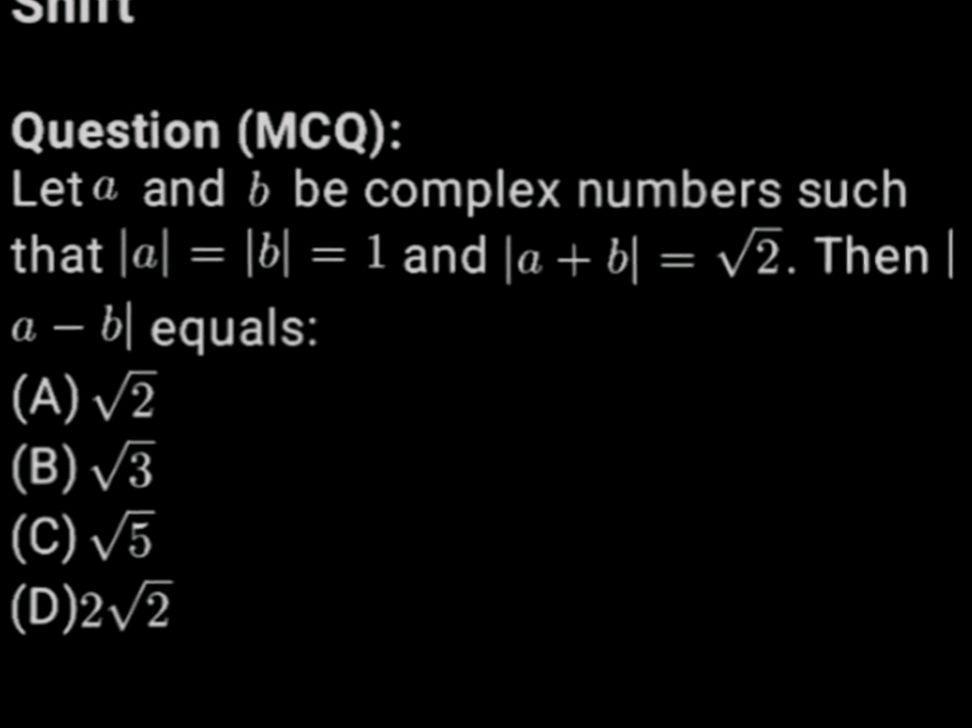 Let $a$ and $b$ be complex numbers such that | StudyX