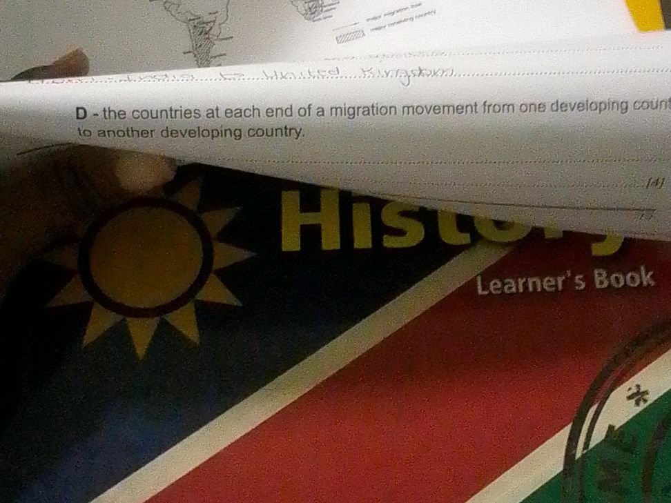 D - the countries at each end of a migration | StudyX