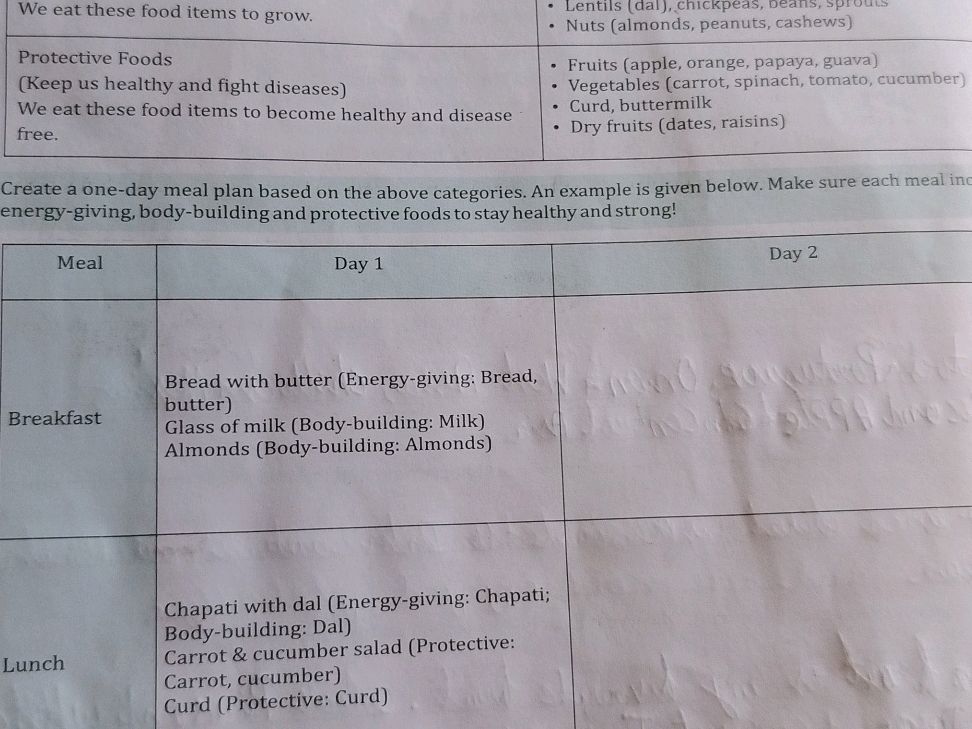 Create a one-day meal plan based on the | StudyX