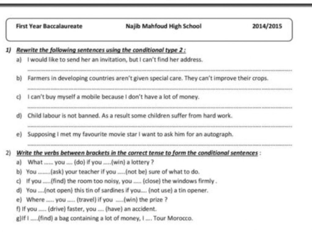 1) Rewrite the following sentences using the | StudyX