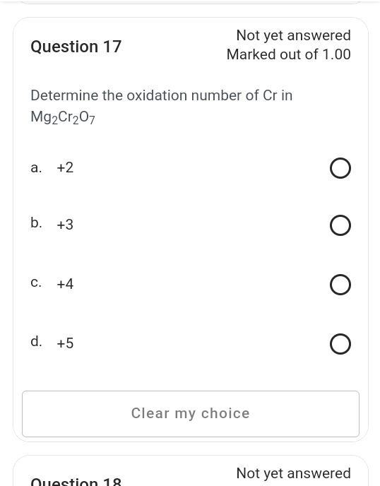 Determine the oxidation number of Cr in | StudyX