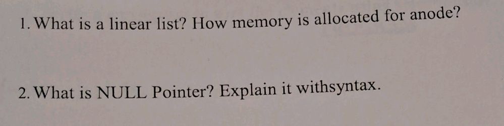 1. What is a linear list? How memory is | StudyX