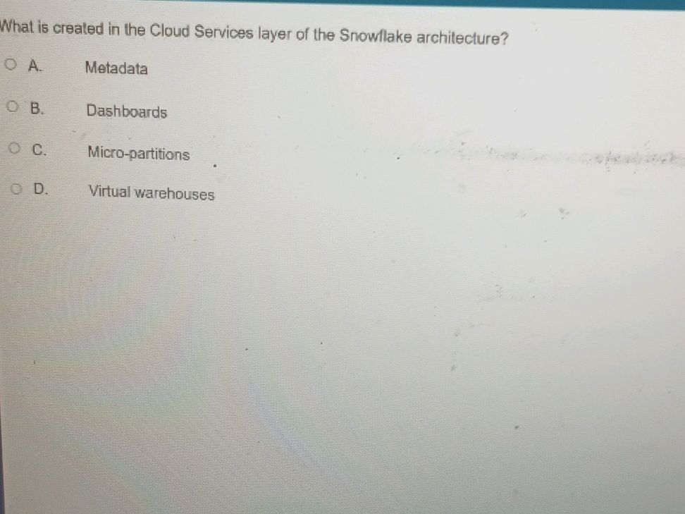 What is created in the Cloud Services layer | StudyX