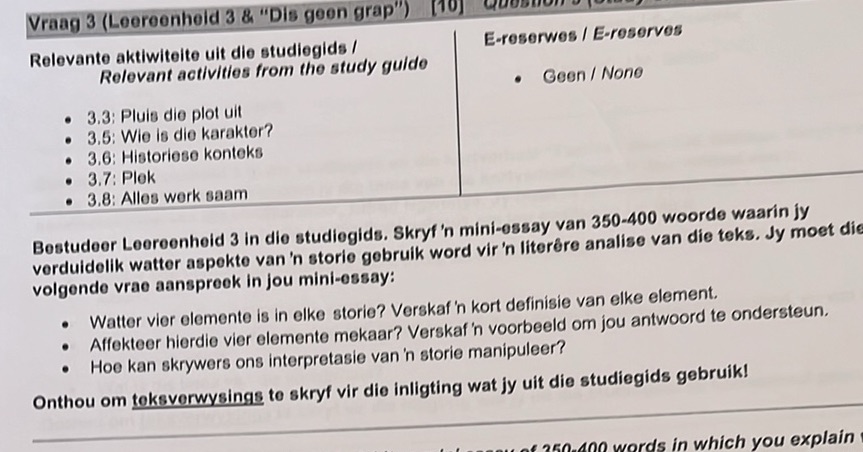 Vraag 3 (Leereenheid 3 "Dis geen grap") | StudyX