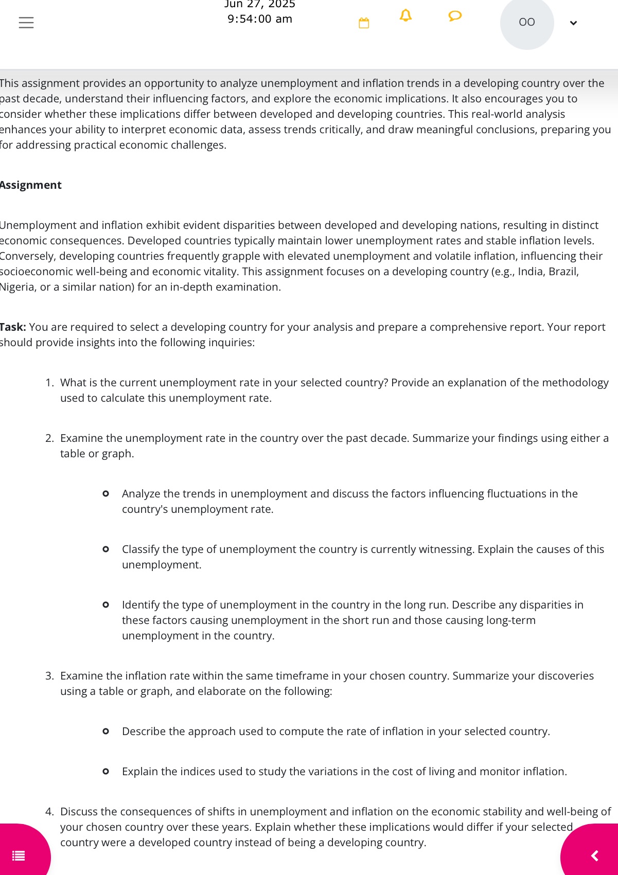 1. What is the current unemployment rate in | StudyX