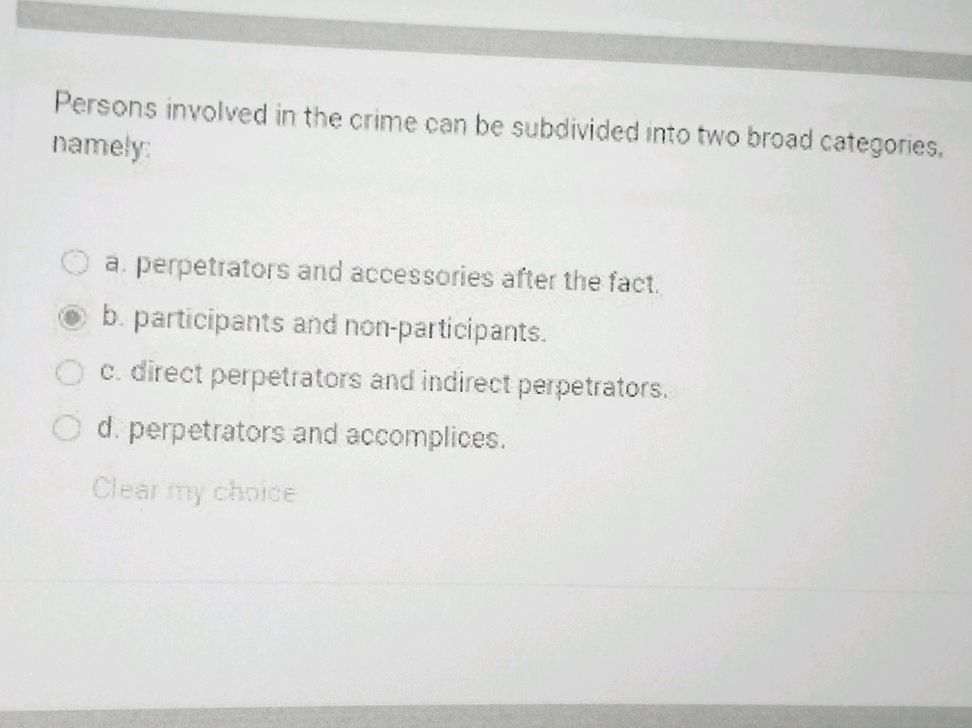 Persons involved in the crime can be