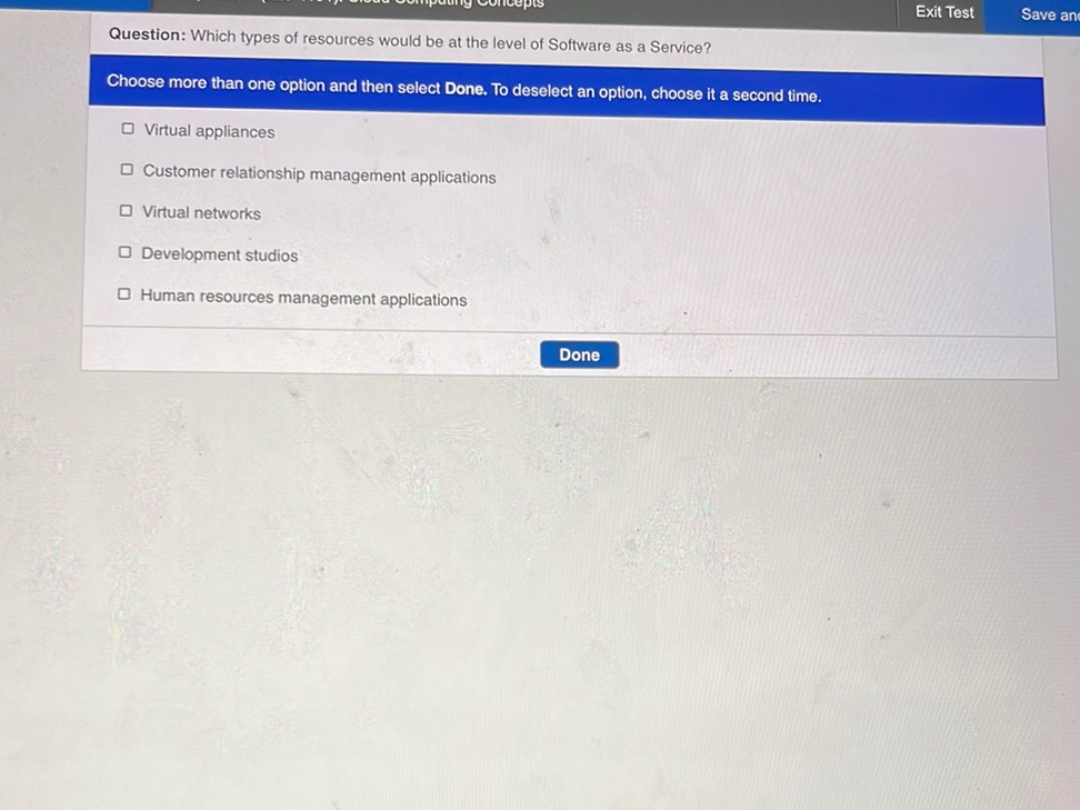 Question: Which types of resources would be