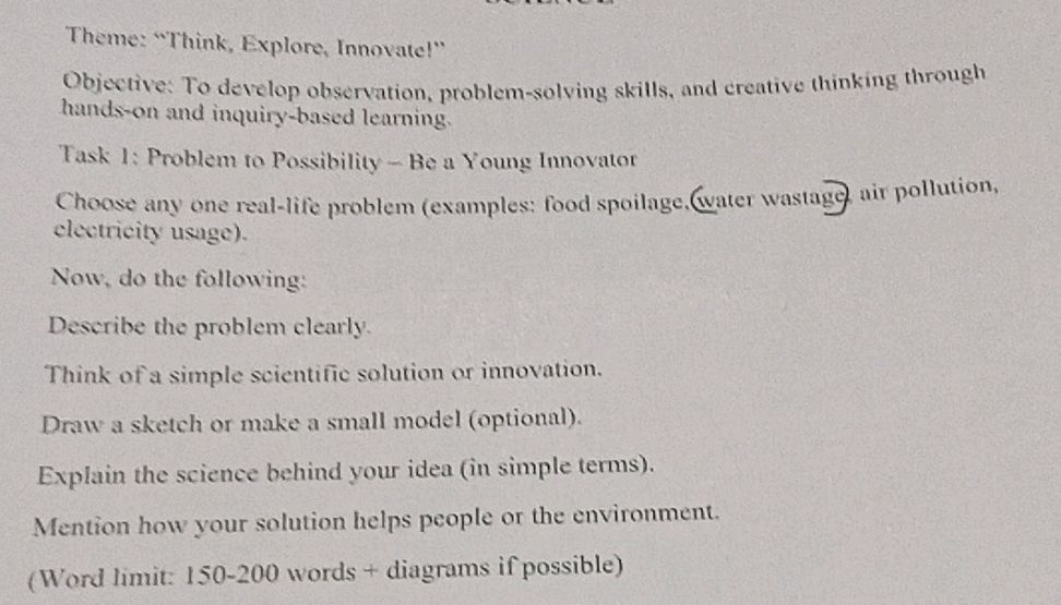 Task 1: Problem to Possibility - Be a Young | StudyX