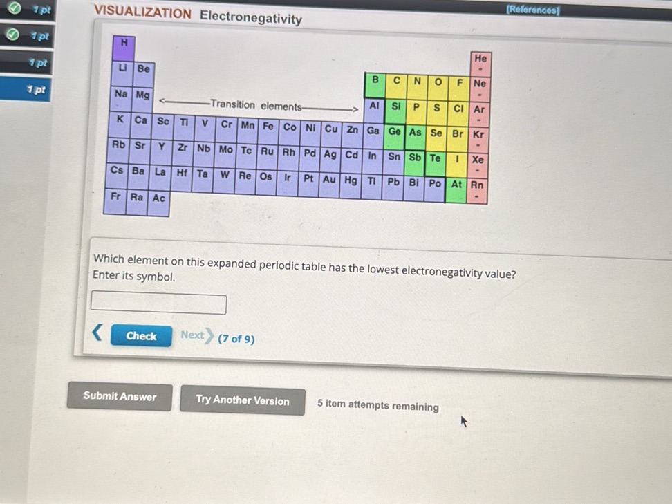 Which element on this expanded periodic | StudyX