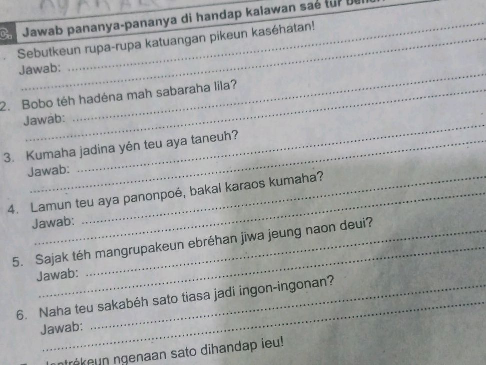 C. Jawab pananya-pananya di handap kalawan | StudyX
