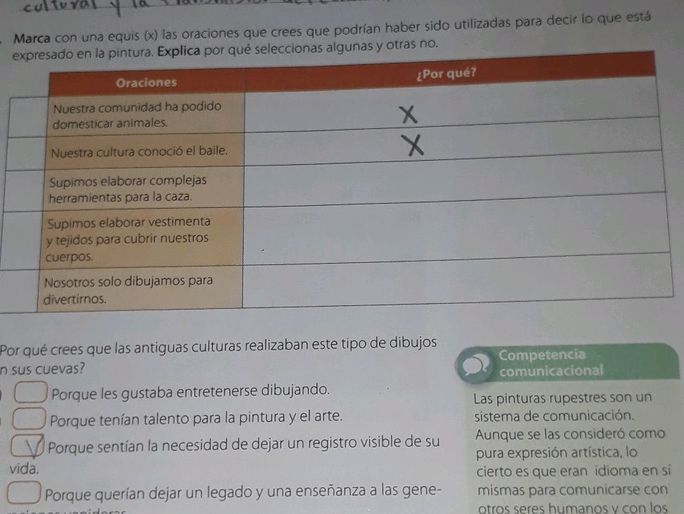 Marca con una equis (x) las oraciones que | StudyX