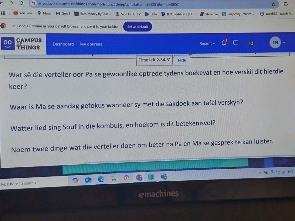 Wat sê die verteller oor Pa se gewoonlike
