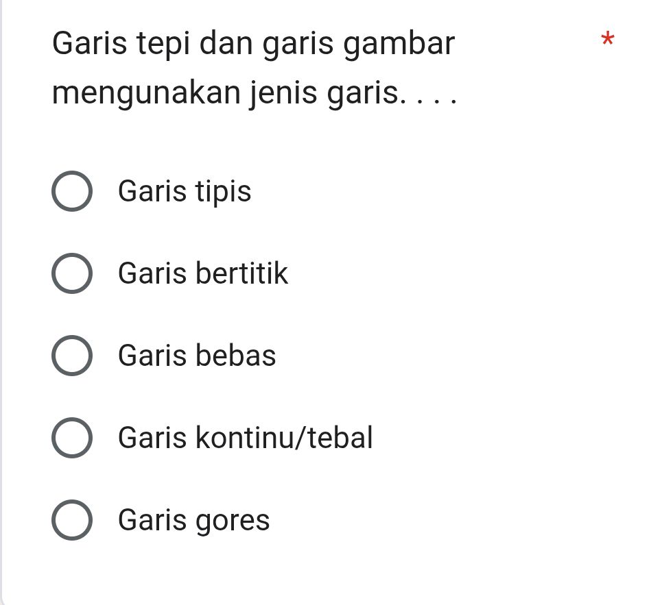 Garis tepi dan garis gambar mengunakan jenis | StudyX