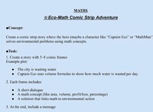 MATHS Eco-Math Comic Strip Adventure | StudyX