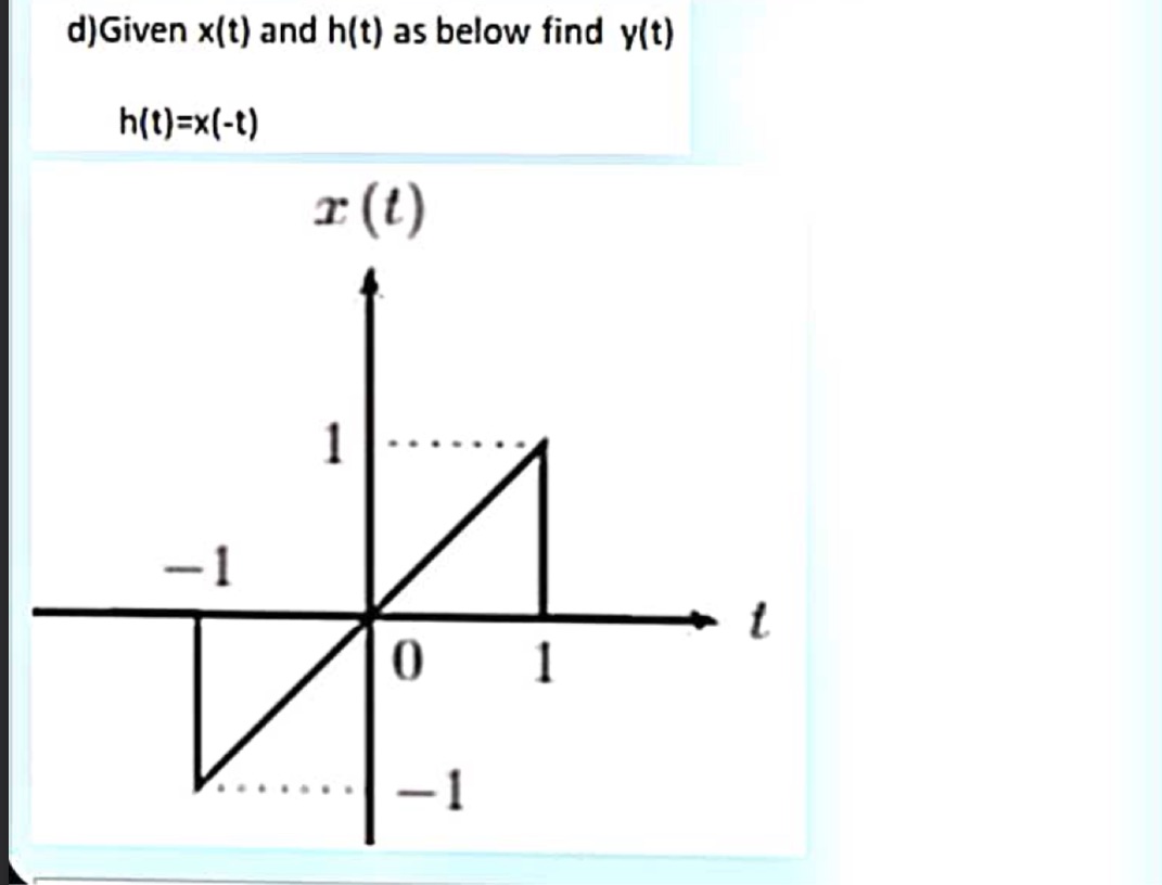 d) Given x(t) and h(t) as below find y(t) | StudyX