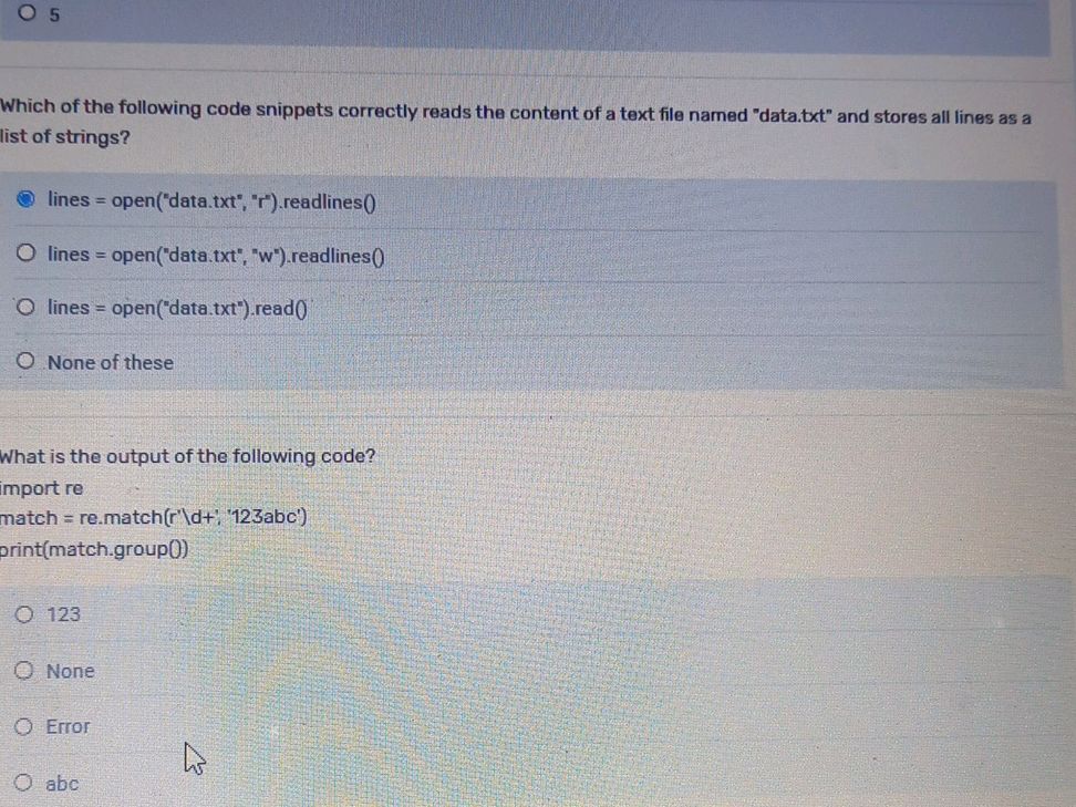 Which of the following code snippets | StudyX