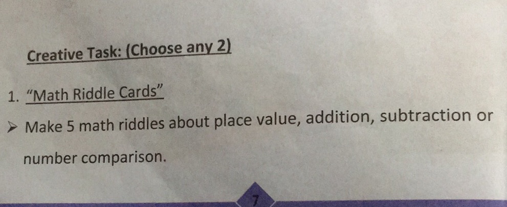 Creative Task: (Choose any 2) 1. "Math | StudyX