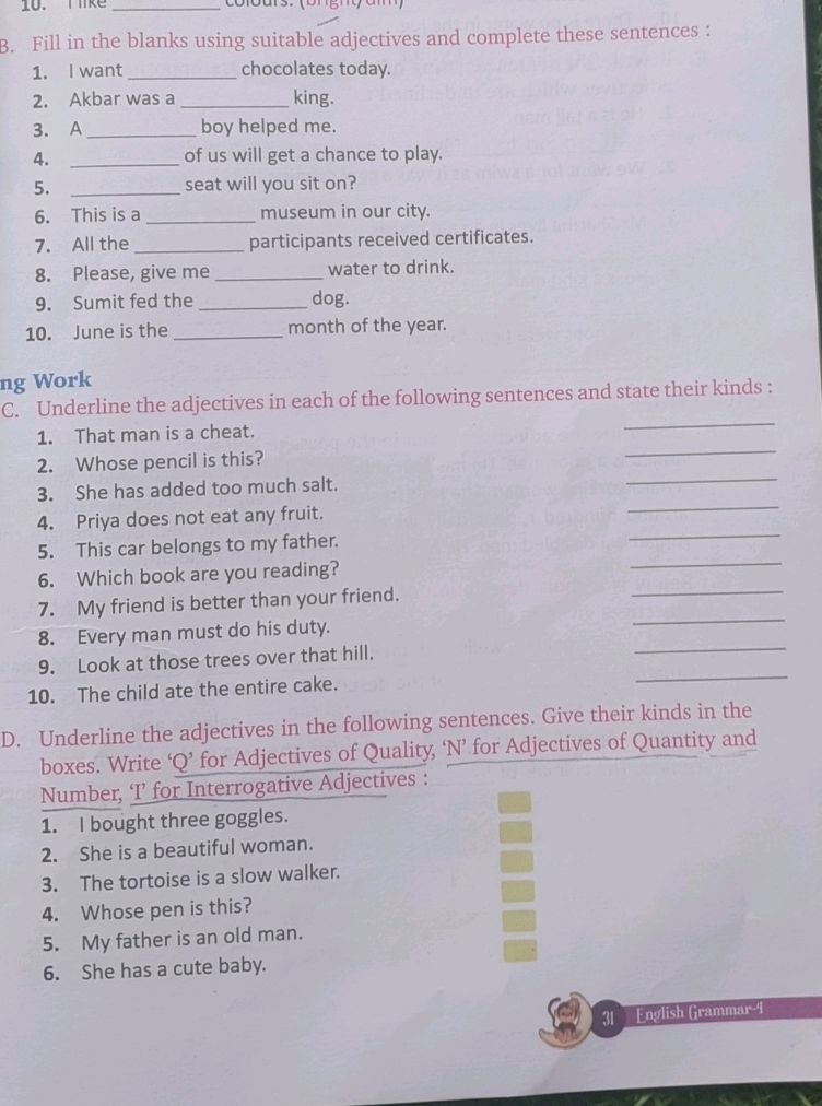 B. Fill in the blanks using suitable | StudyX