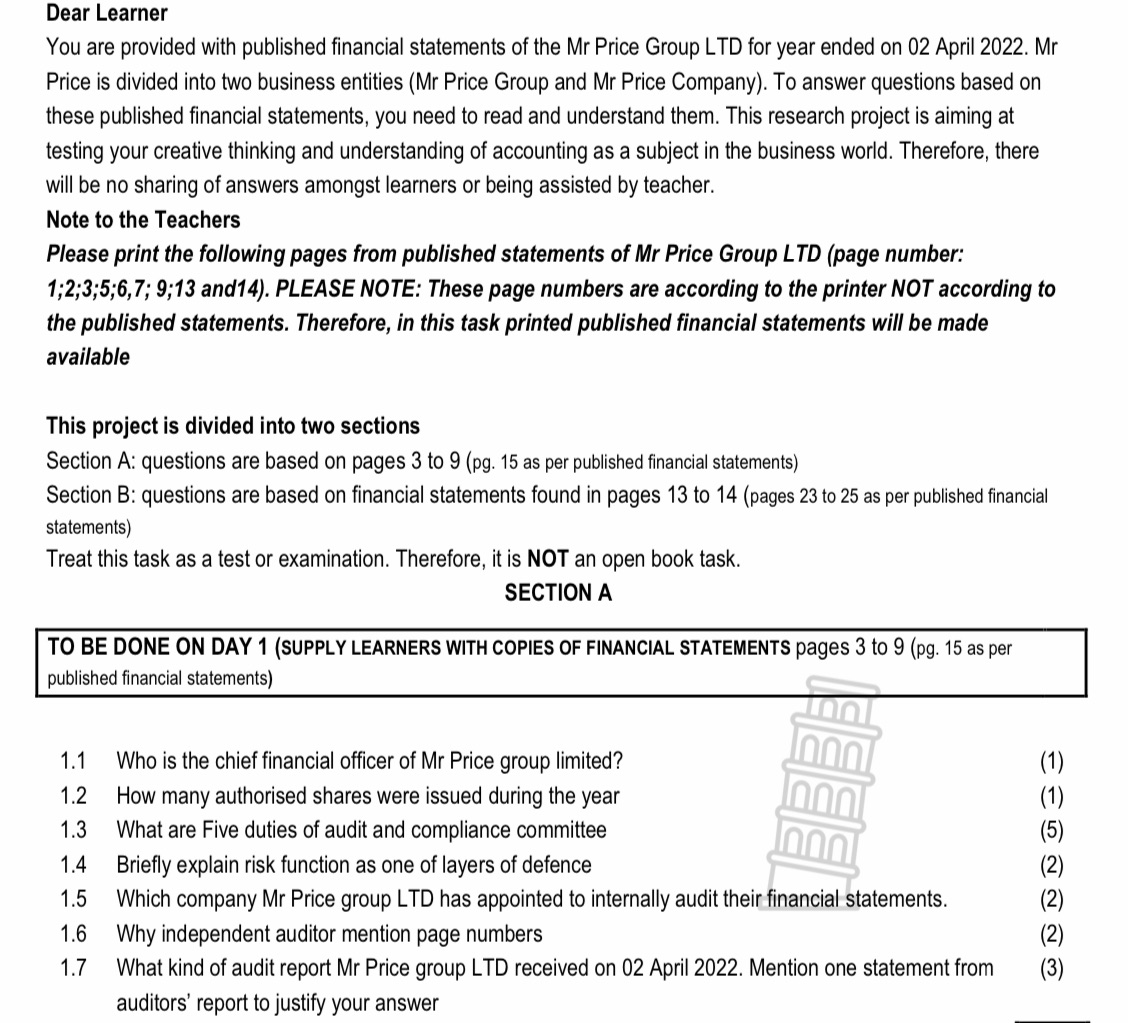 1.1 Who is the chief financial officer of Mr | StudyX