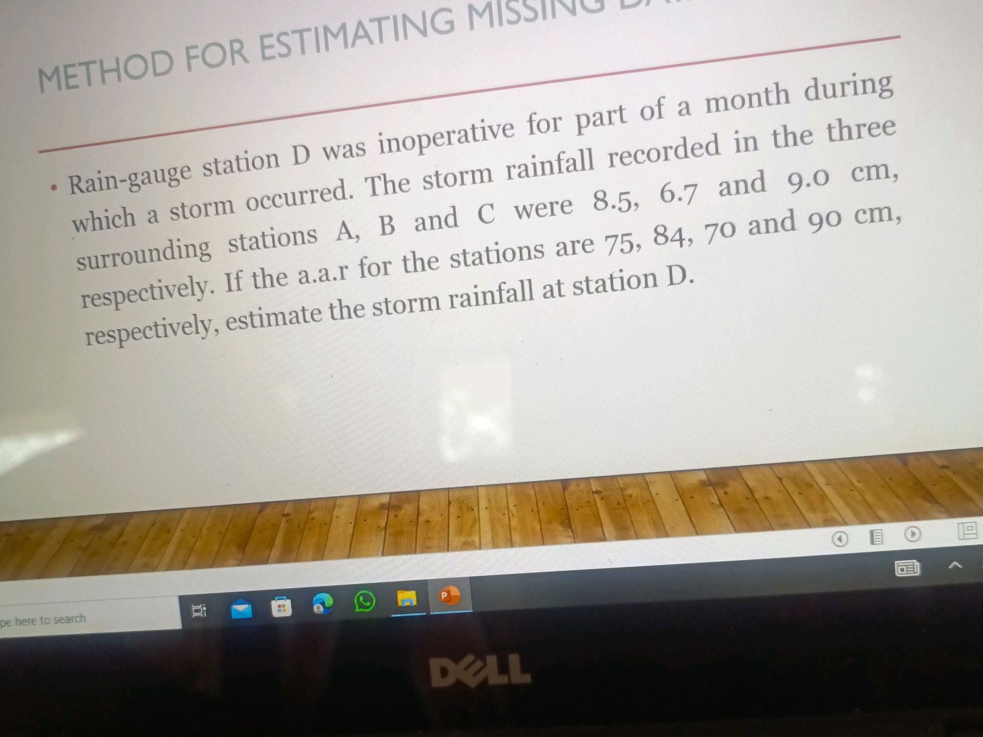 Rain-gauge station D was inoperative for | StudyX