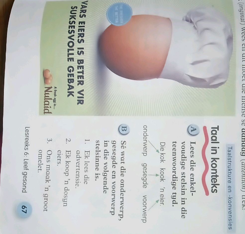 Taal in konteks A Lees die enkel-voudige | StudyX