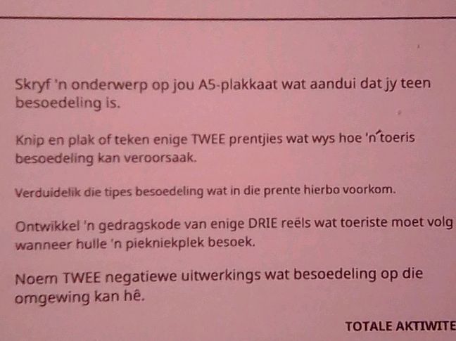Skryf 'n onderwerp op jou A5-plakkaat wat | StudyX
