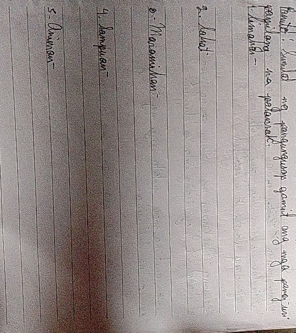 Panuto: Sumulat ng pangungusap gamit ang mga | StudyX