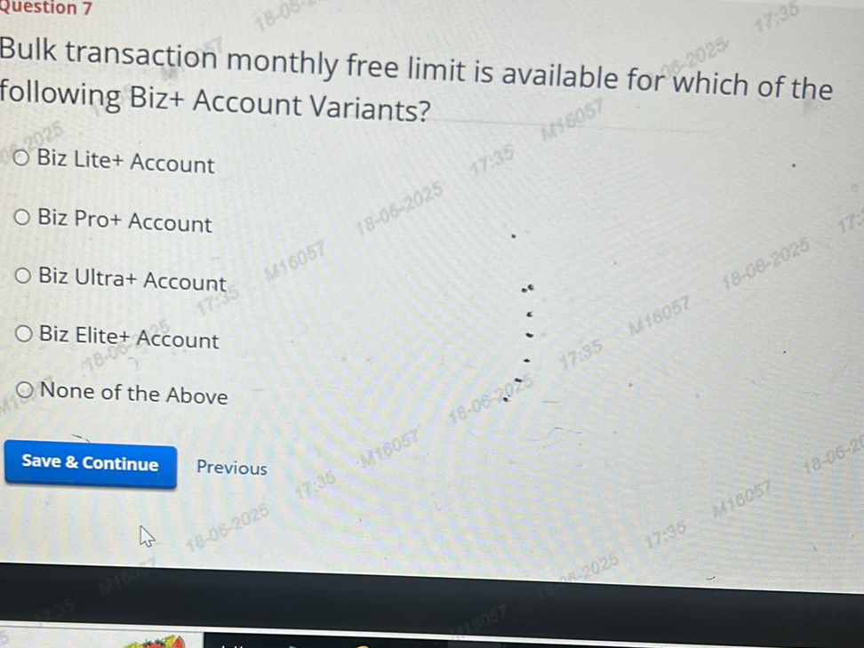 Bulk transaction monthly free limit is | StudyX