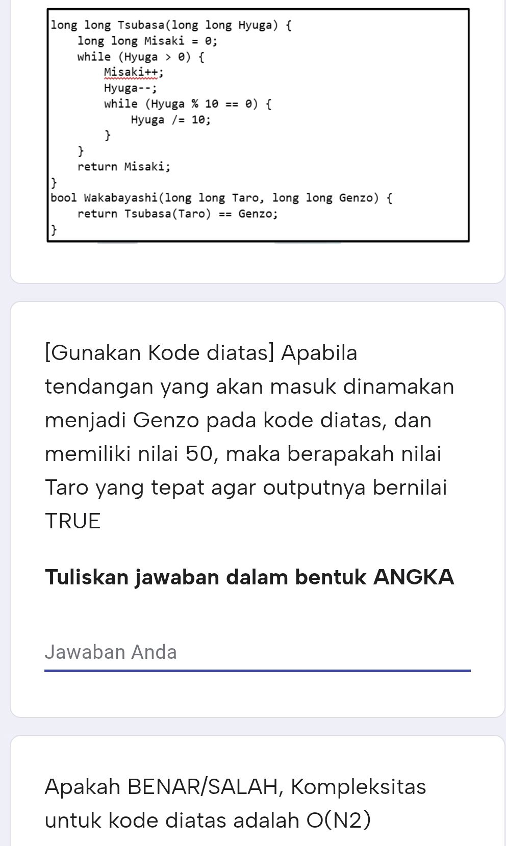 ```cpp long long Tsubasa(long long Hyuga) { | StudyX
