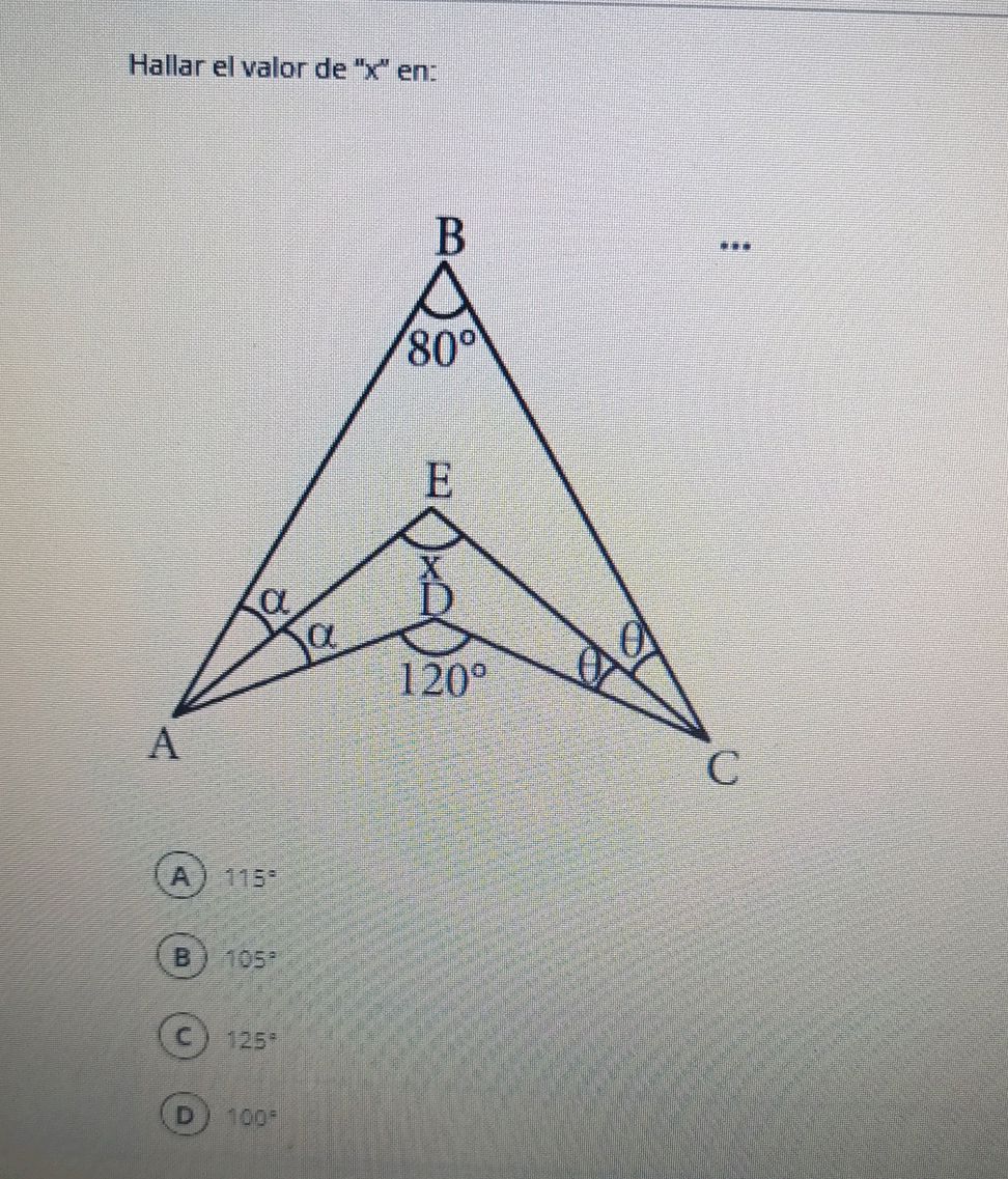 Hallar el valor de "x" en: ``` B 80° | StudyX