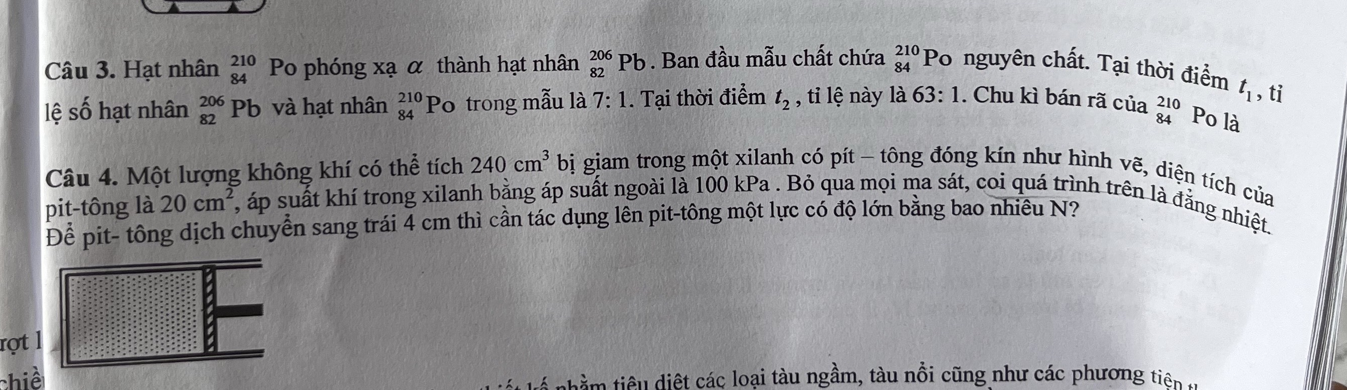 Câu 3. Hạt nhân $^{210}_{84}$Po phóng xạ $ $ | StudyX