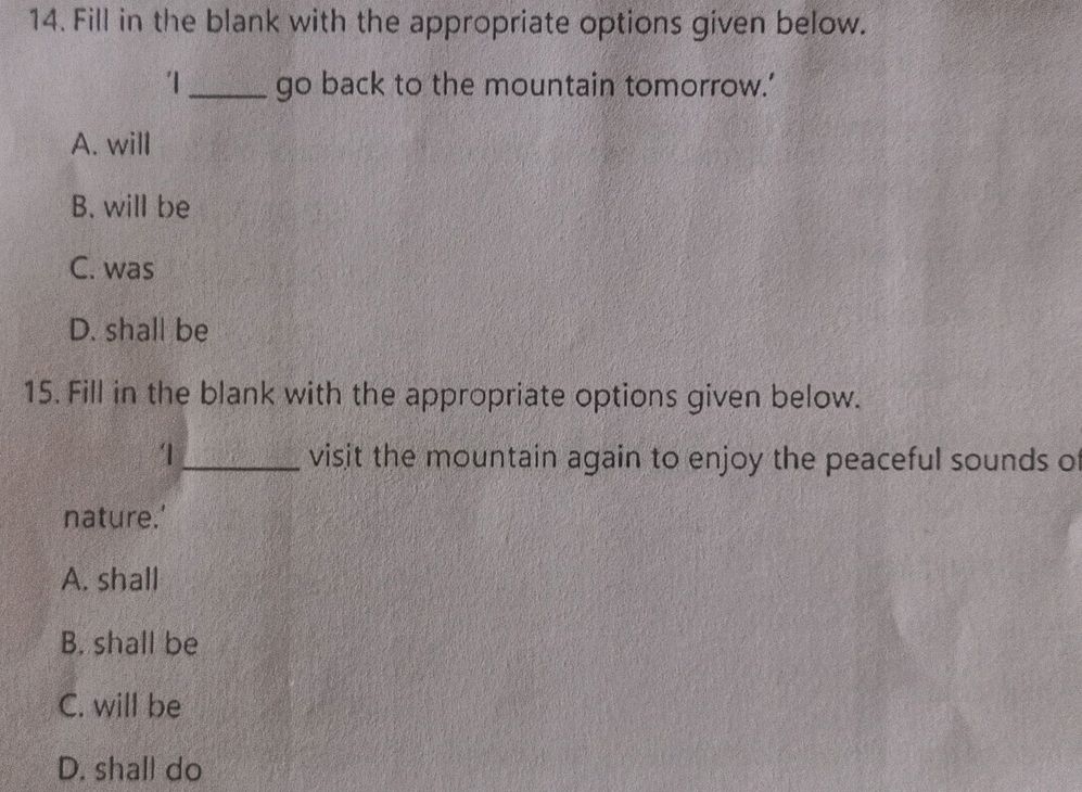 14. Fill in the blank with the appropriate | StudyX