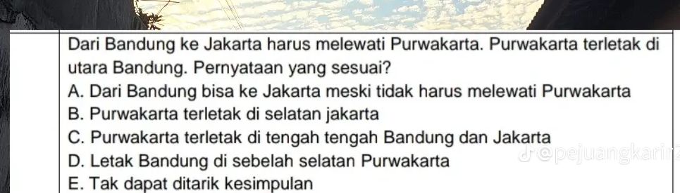 Dari Bandung ke Jakarta harus melewati | StudyX