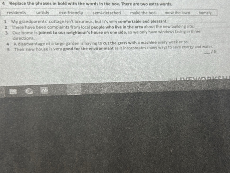 Replace the phrases in bold with the words | StudyX