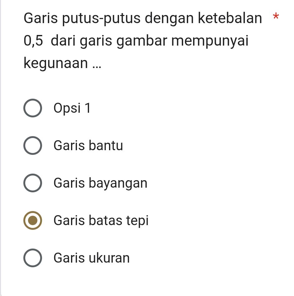 Garis putus-putus dengan ketebalan 0,5 dari | StudyX