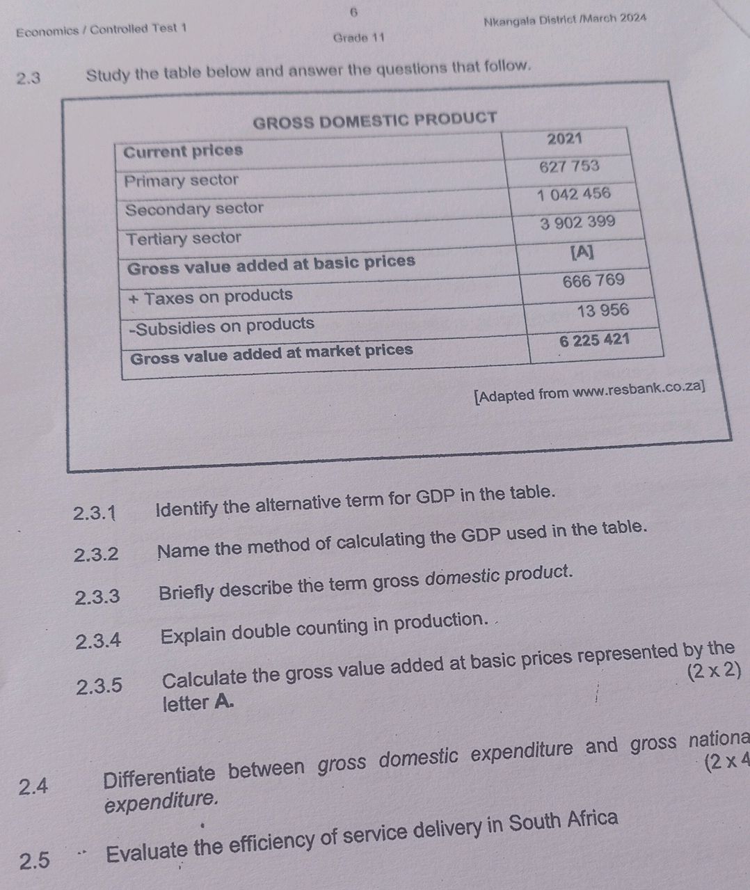 Study the table below and answer the | StudyX