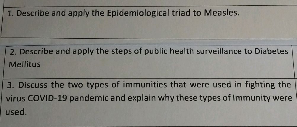 Describe and apply the Epidemiological triad